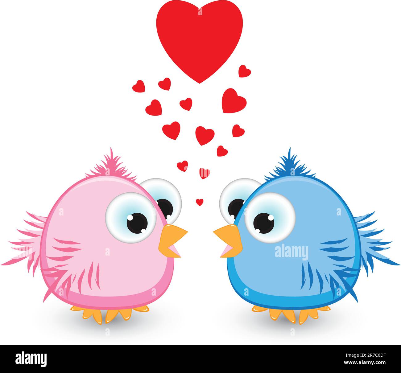Two sparrow with love. Illustration on white background Stock Vector ...