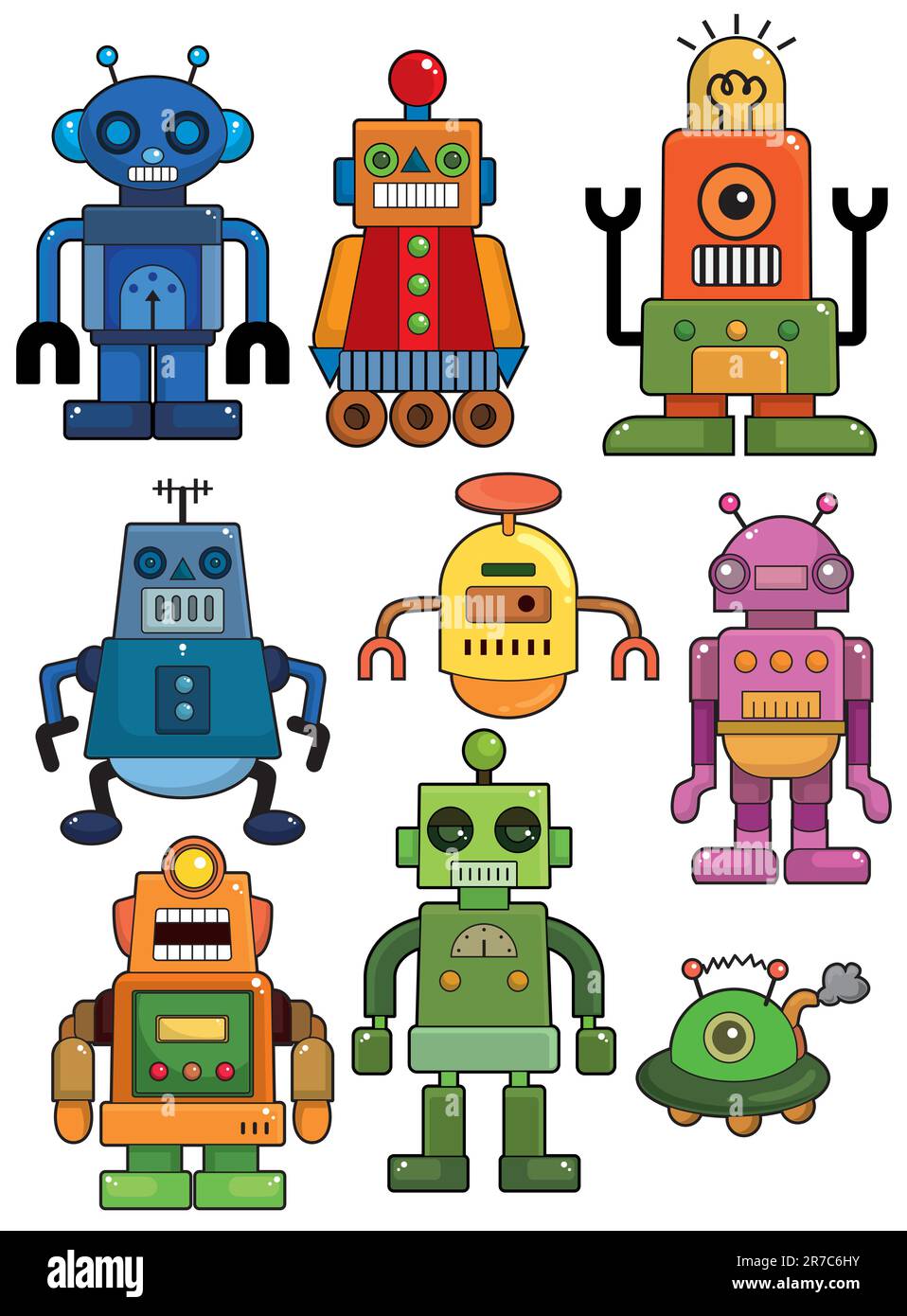 cartoon robot icon set Stock Vector Image & Art - Alamy