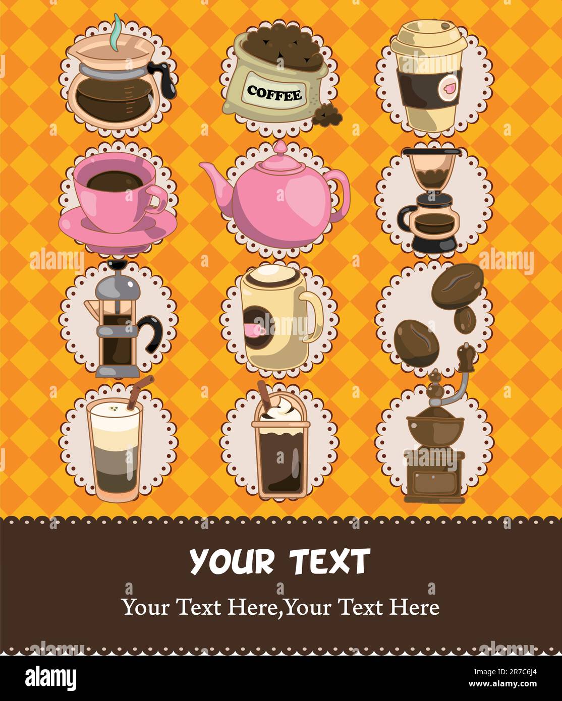 cartoon coffee card Stock Vector Image & Art - Alamy