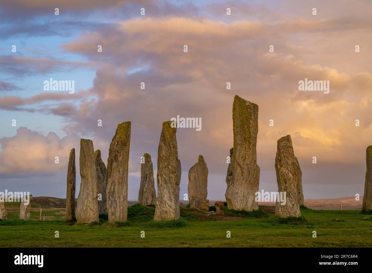 The neolithic stone circle of Callanish (Calanais) Isle of Lewis Stock ...