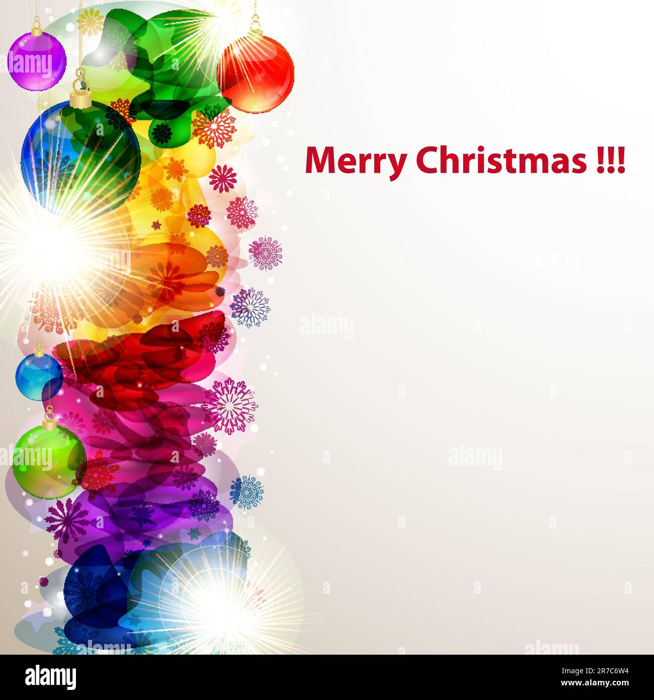 Bright Christmas border with snowflakes. Vector image Stock Vector ...