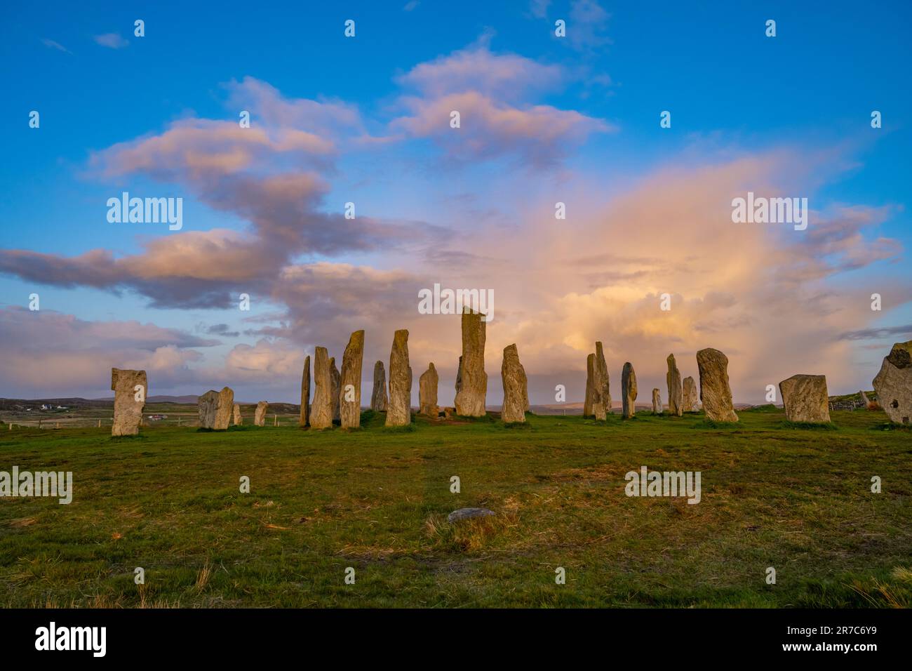 The neolithic stone circle of Callanish (Calanais) Isle of Lewis Stock ...
