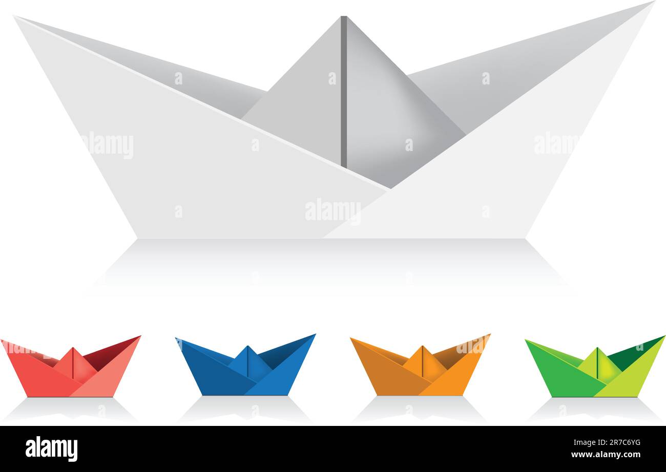vector set of paper ships Stock Vector Image & Art - Alamy