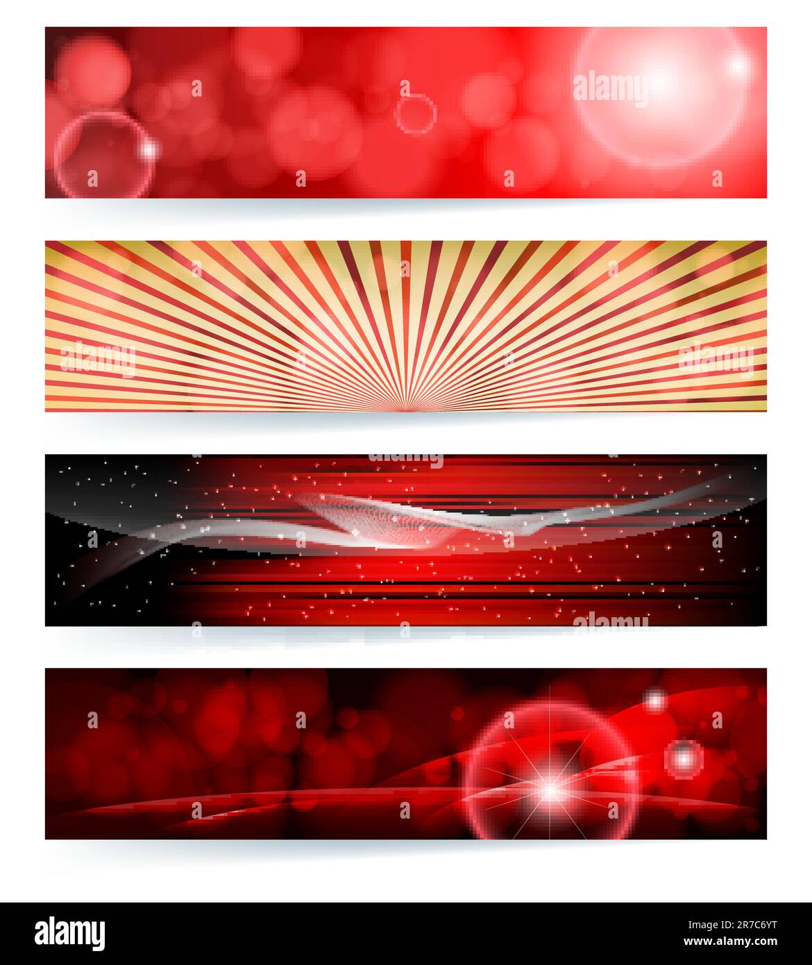 Vector set of abstract banners. Red Design. EPS10 Vector Background ...
