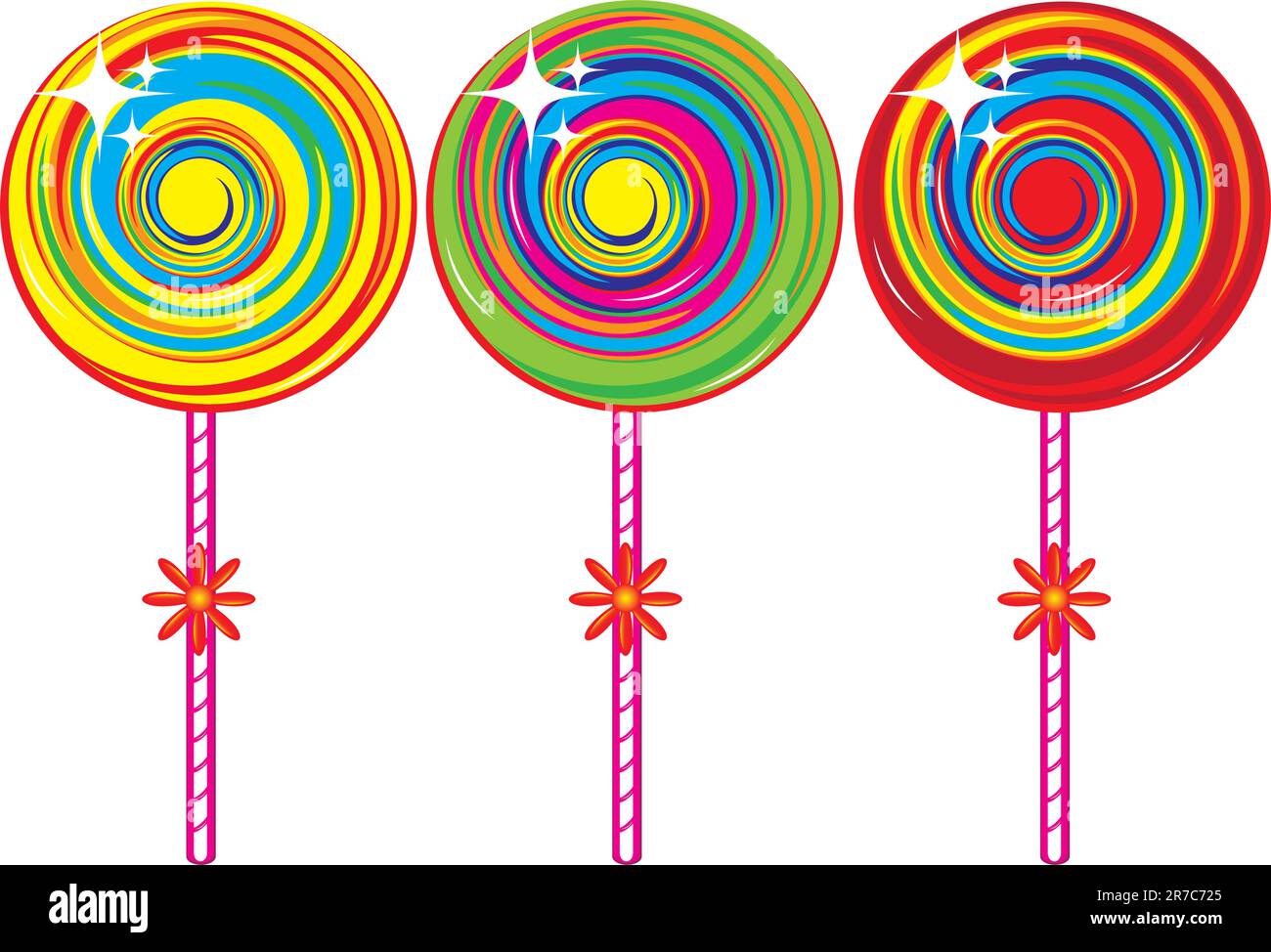 Set of colorful lollipops. Illustration on white background Stock ...
