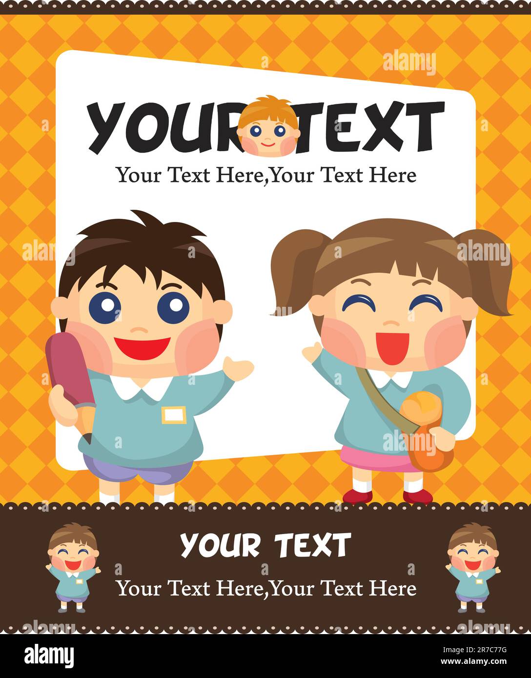 cartoon kid card Stock Vector Image & Art - Alamy