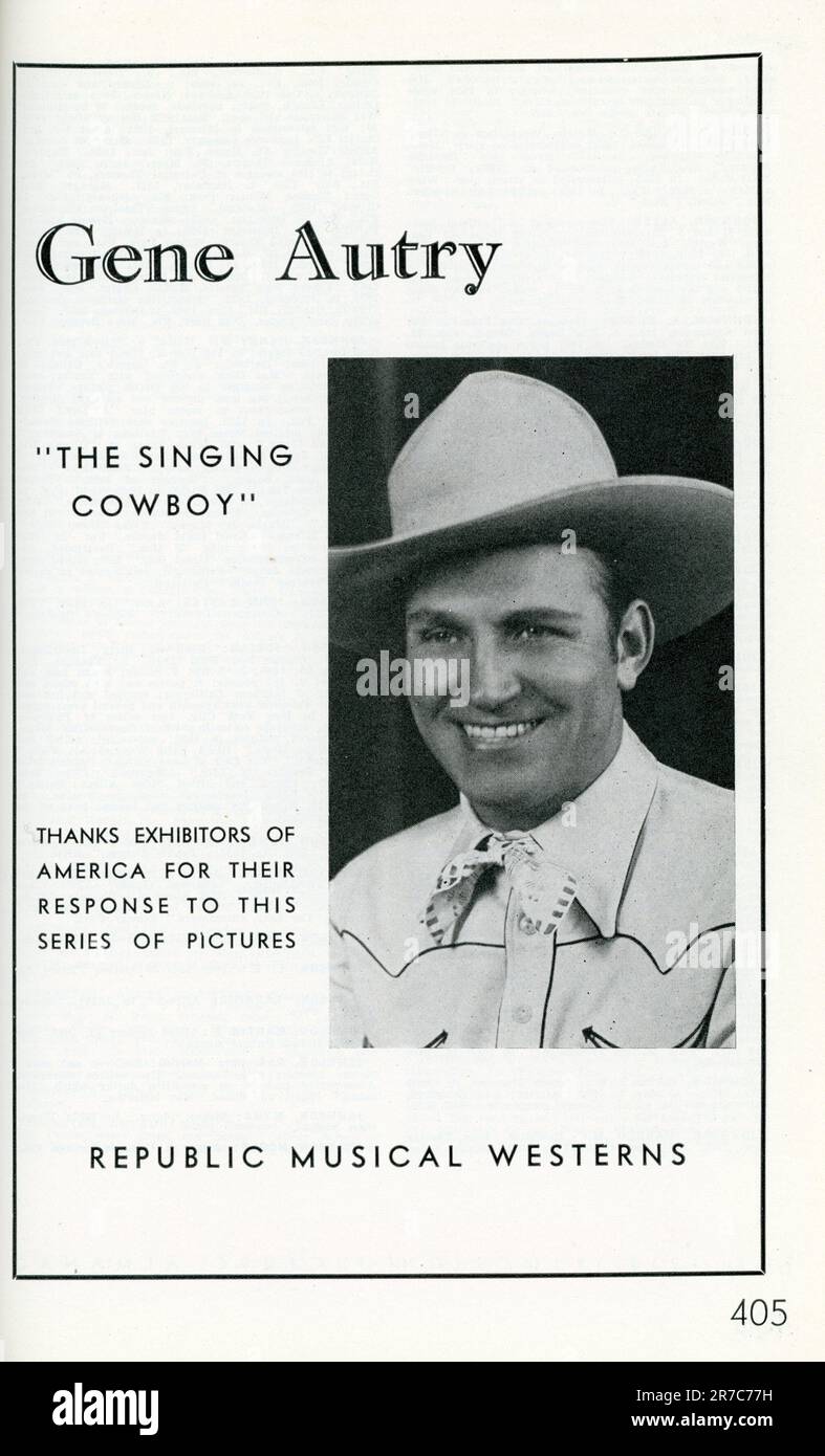 Trade Ad for GENE AUTRY The Singing Cowboy star of Musical Westerns for ...