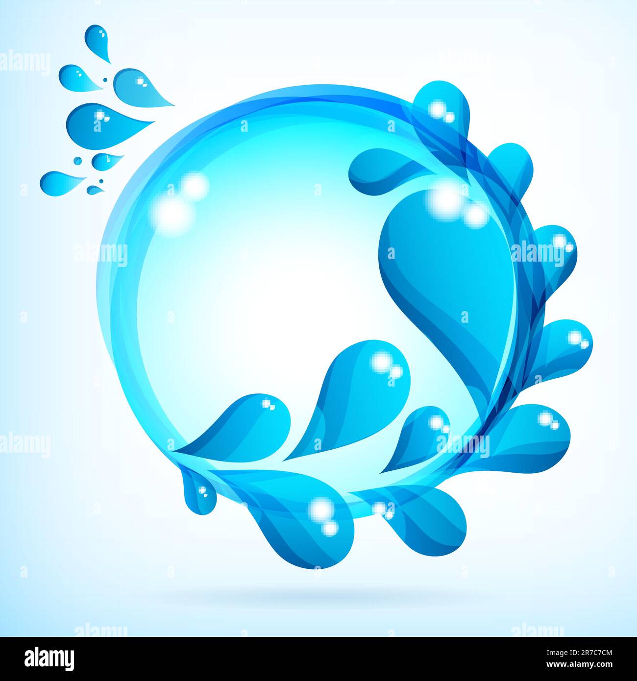 Blue water drop close up Stock Vector Images - Alamy