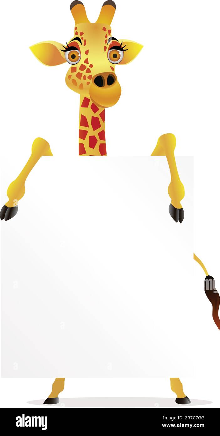 Giraffe cartoon and blank sign Stock Vector Image & Art - Alamy