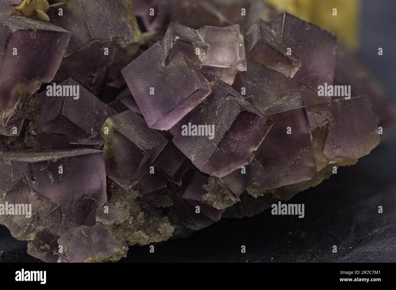 Violet fluorite, macro detail, texture background. semi-precious ...