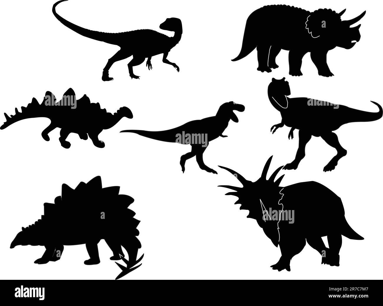 Dinosaurs silhouettes collection - vector Stock Vector Image & Art - Alamy