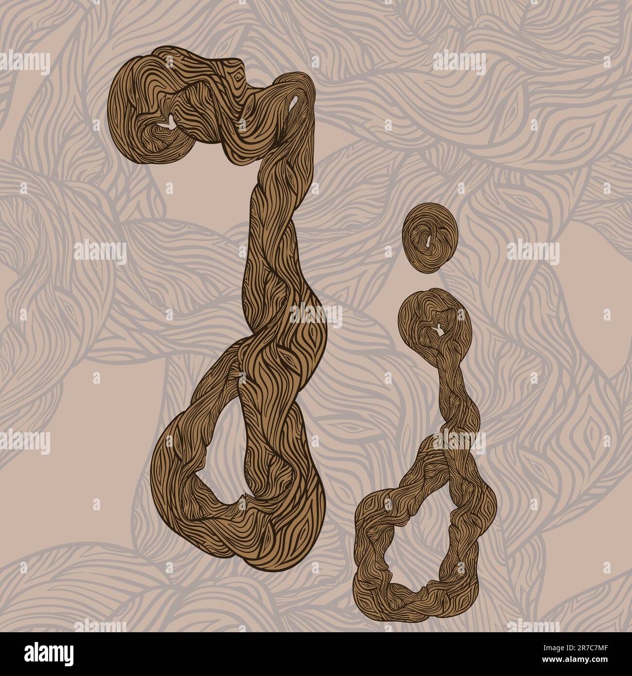 vector "J" letter of oak tree wooden texture on seamless wooden ...