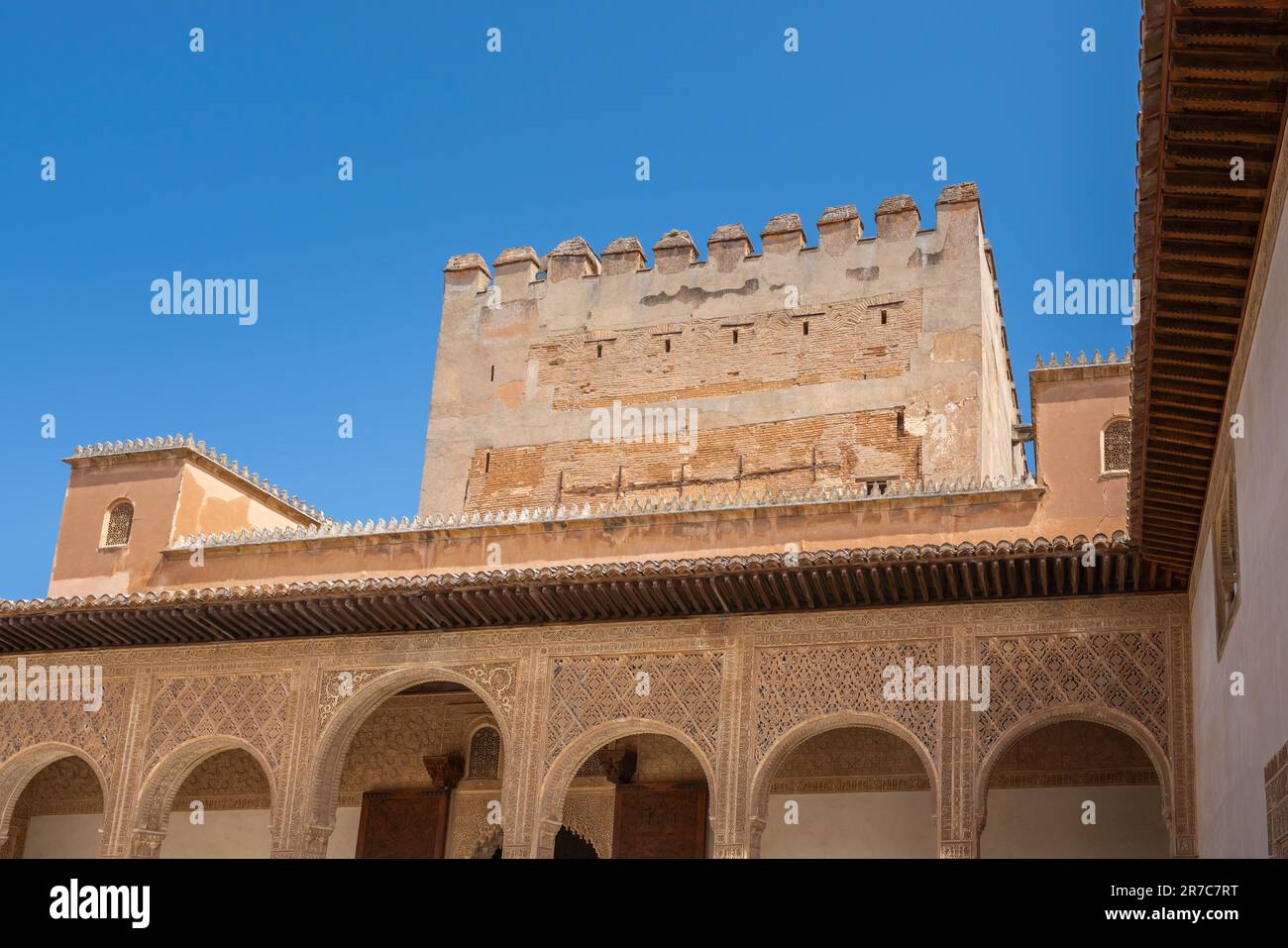 Comares Tower at Nasrid Palaces of Alhambra - Granada, Andalusia, Spain ...