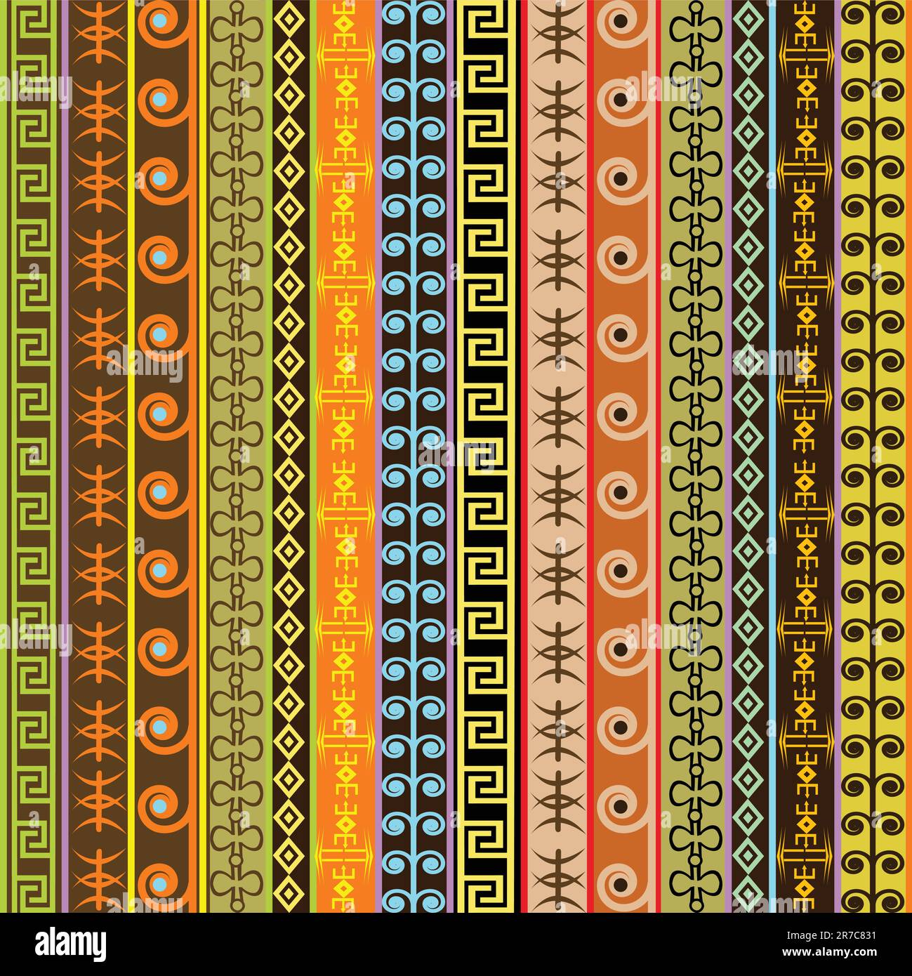 Texture with ethnic geometrical ornaments, colored African motifs ...