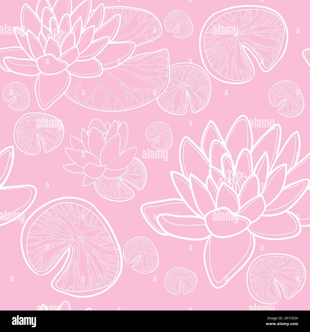 vector image of blossom lotus flower, seamless texture Stock Vector ...
