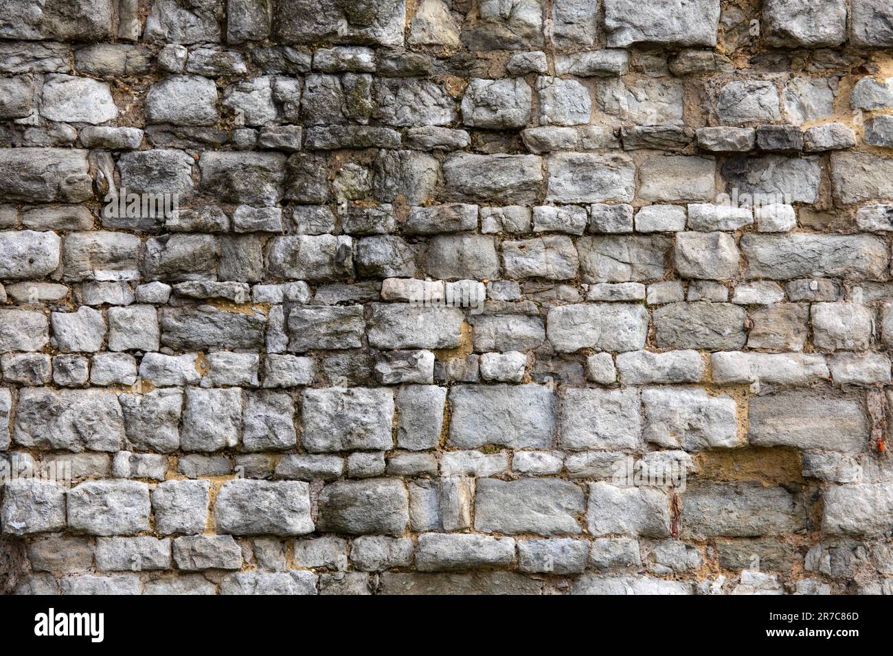 A detail of the remains of London Wall, located near Tower Hill in ...