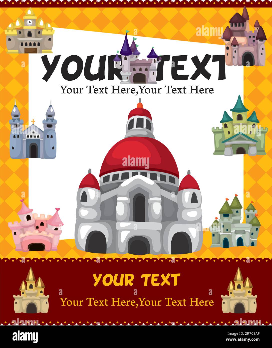 cartoon castle card Stock Vector Image & Art - Alamy