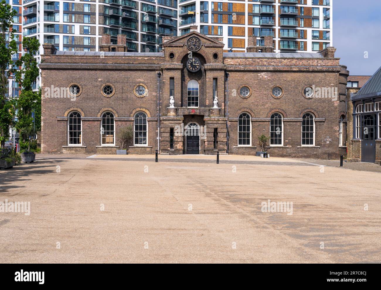 View of Royal Military Academy building in Royal Arsenal Riverside ...