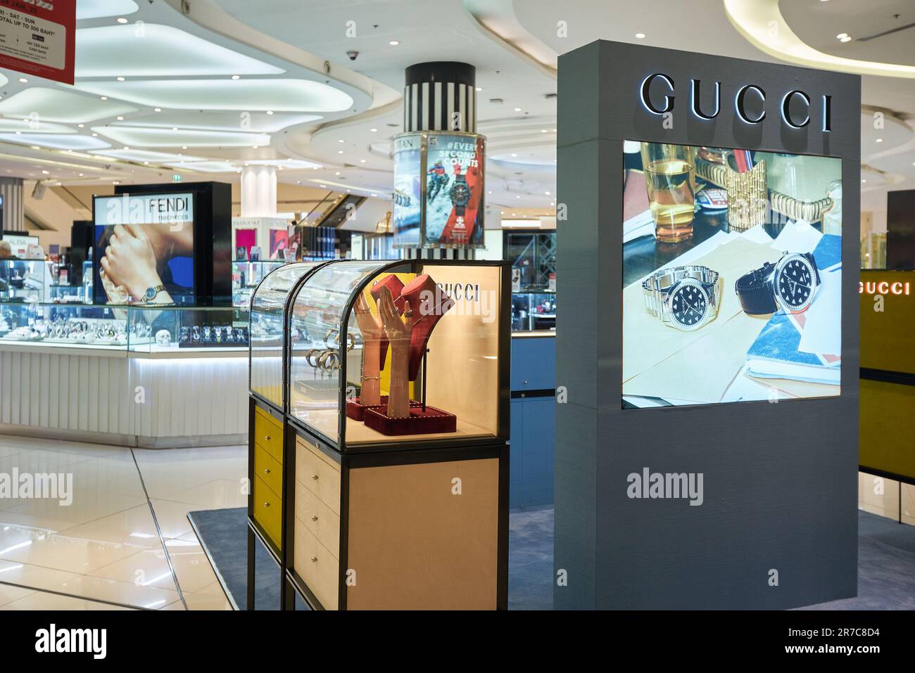 BANGKOK, THAILAND - CIRCA JANUARY, 2020: Gucci acessories displayed at ...