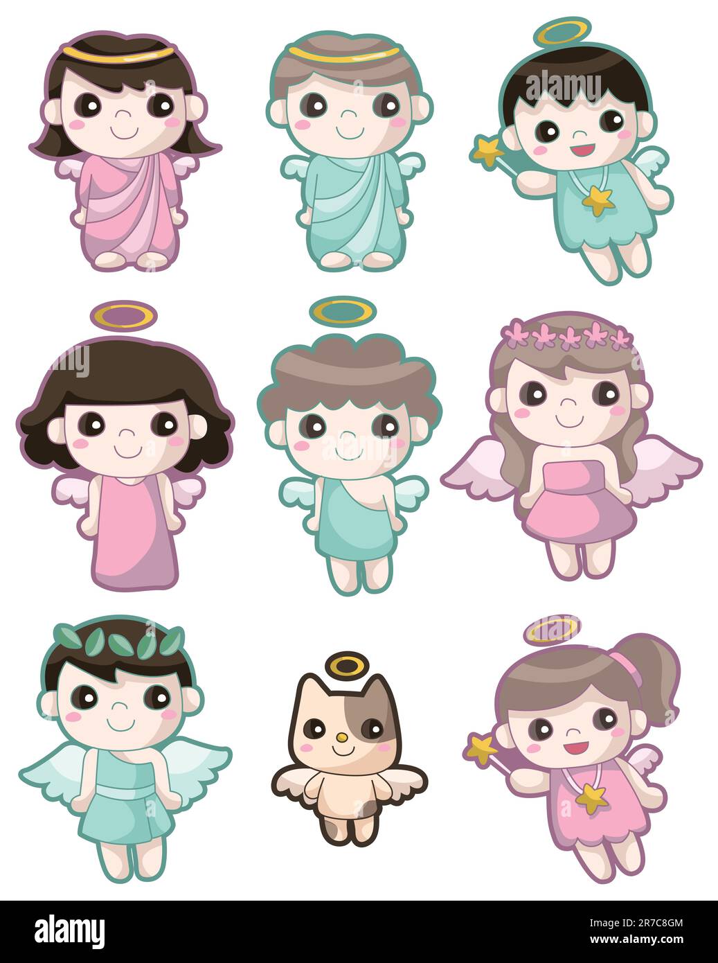 cartoon Angel icon set Stock Vector Image & Art - Alamy