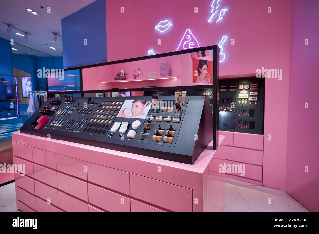 BANGKOK, THAILAND - CIRCA JANUARY, 2020: 3CE make up products displayed ...