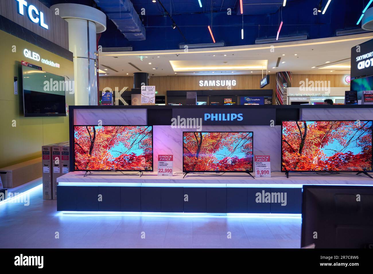 BANGKOK, THAILAND - CIRCA JANUARY, 2020: flat-screen televisions for ...