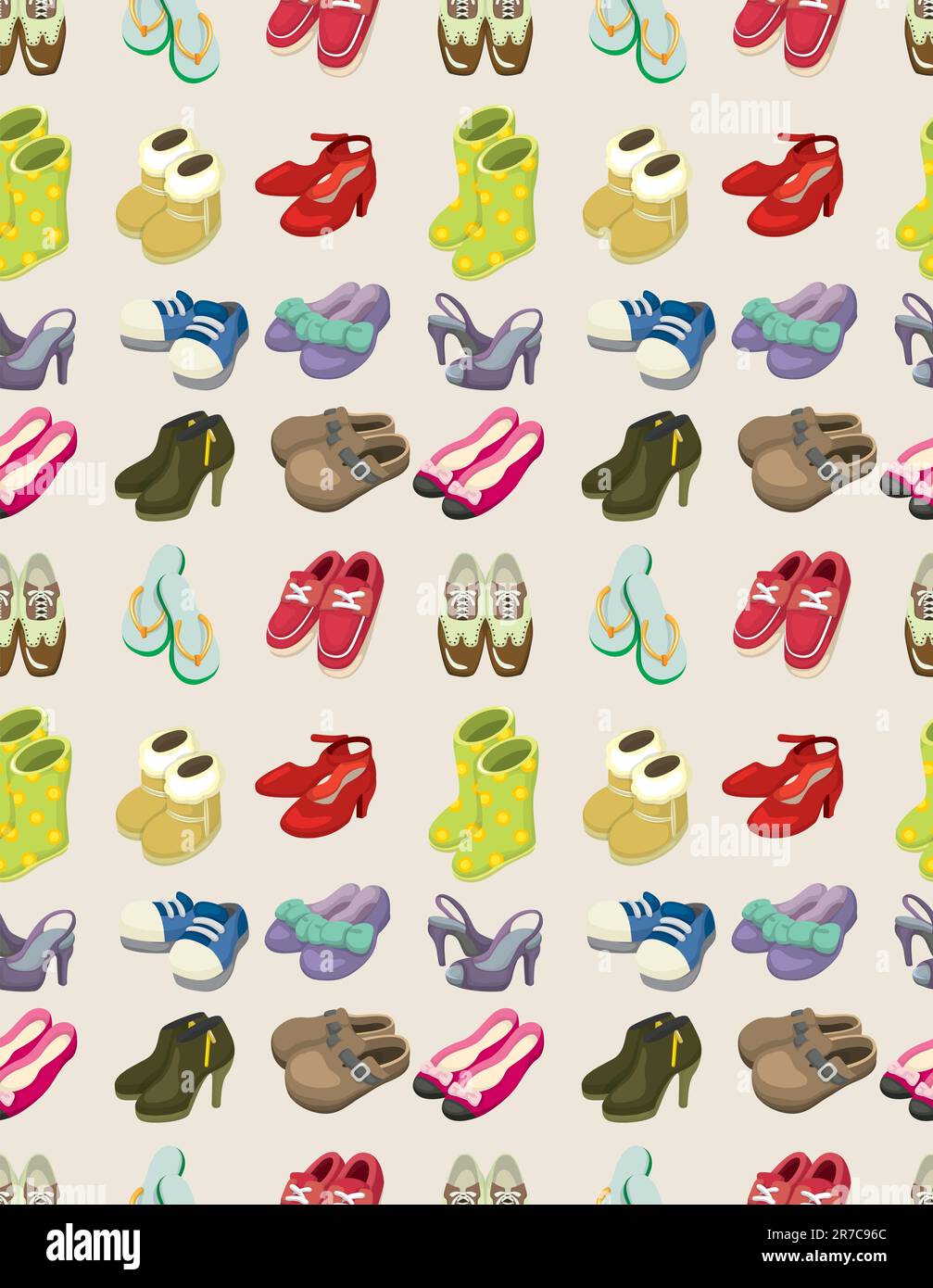cartoon shoes set seamless pattern Stock Vector Image & Art - Alamy