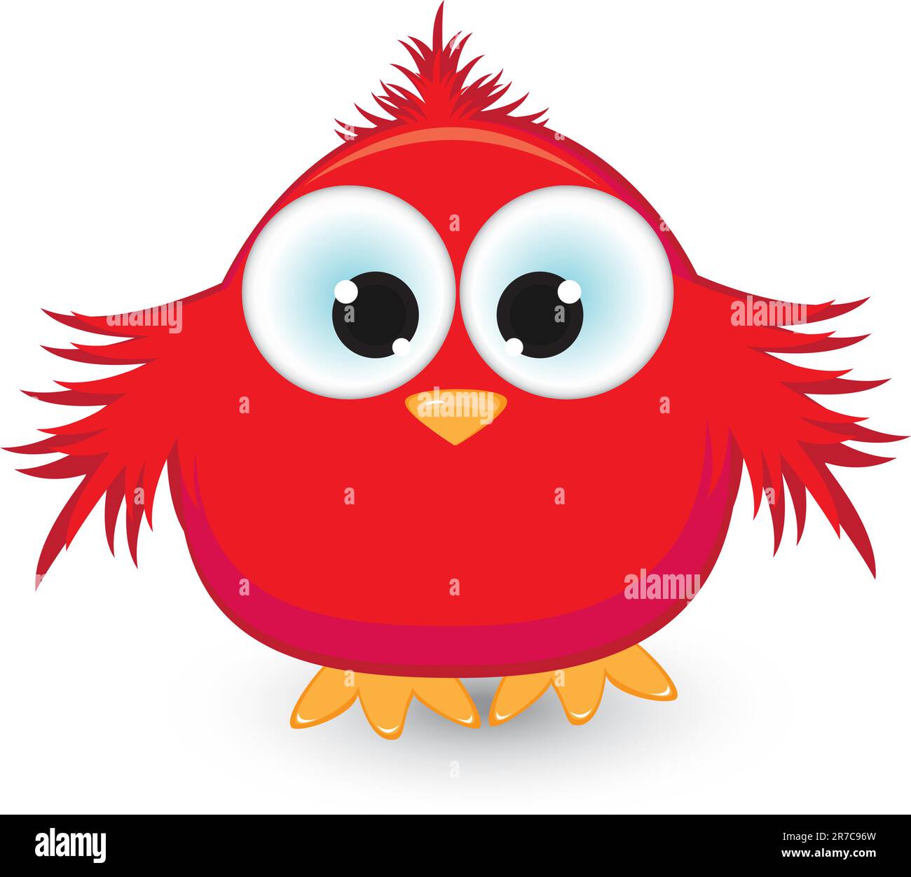 Cartoon red sparrow. Illustration on white background Stock Vector ...