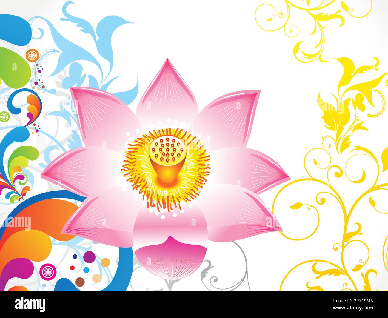 abstract colorful lotus background vector illustration Stock Vector ...