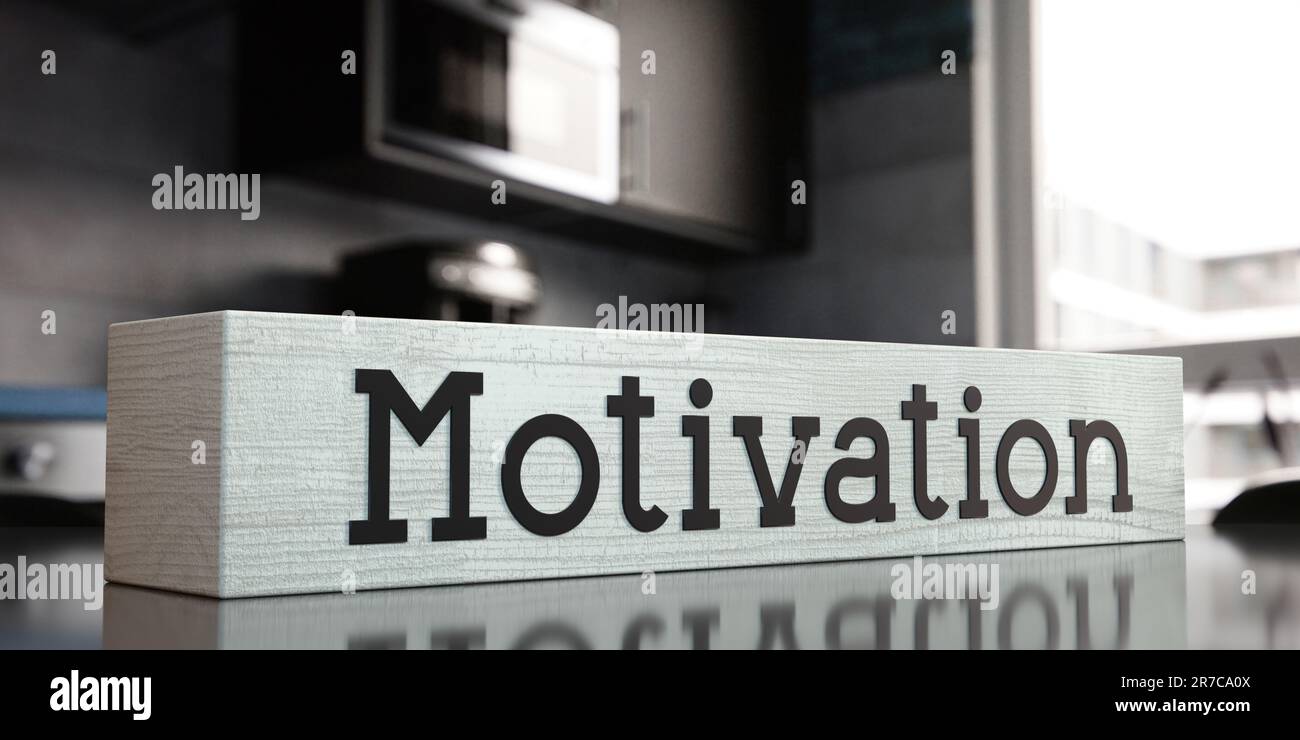 Motivation - word on wooden block - 3D illustration Stock Photo - Alamy