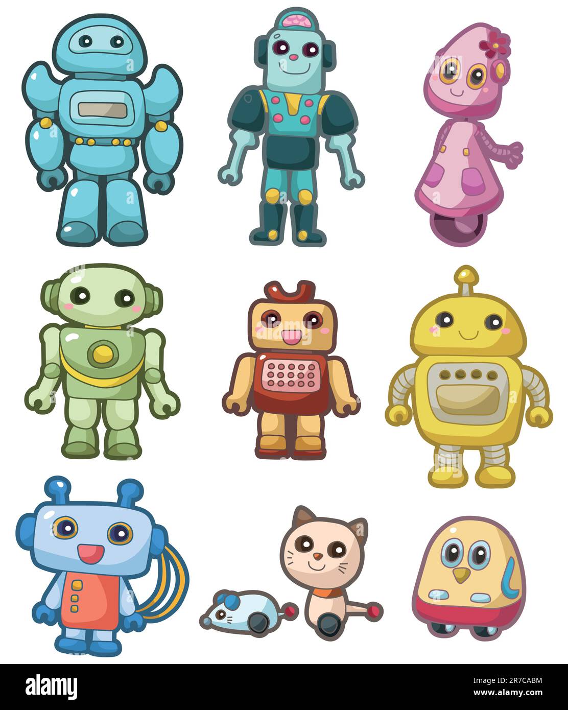 Cartoon character panel set Cut Out Stock Images & Pictures - Alamy