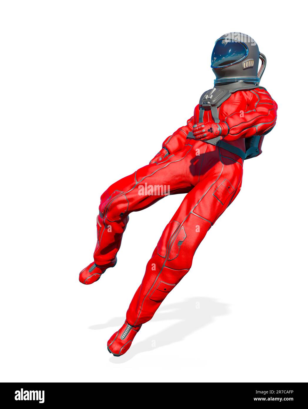 astronaut is floating back white background, 3d illustration Stock ...