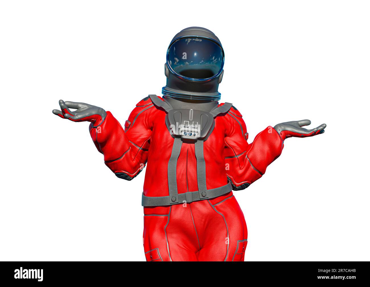 astronaut is is in doubt on white background, 3d illustration Stock ...