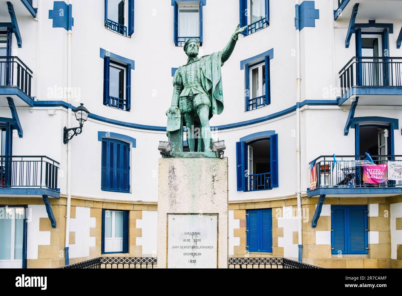 Statue of the Spanish explorer Sebastian Elcano in his hometown ...