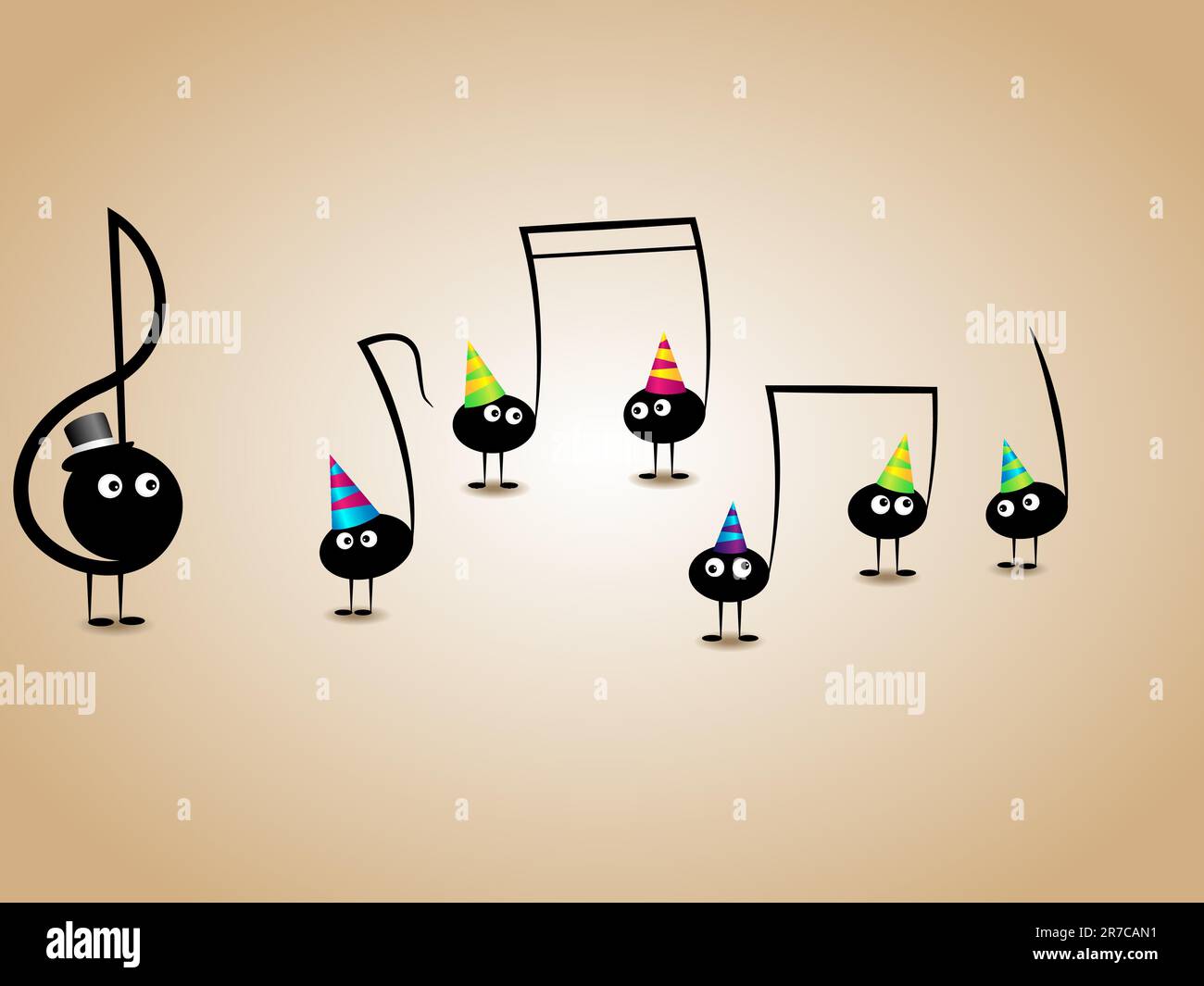 Vector musical greeting card with funny notes Stock Vector Image & Art ...
