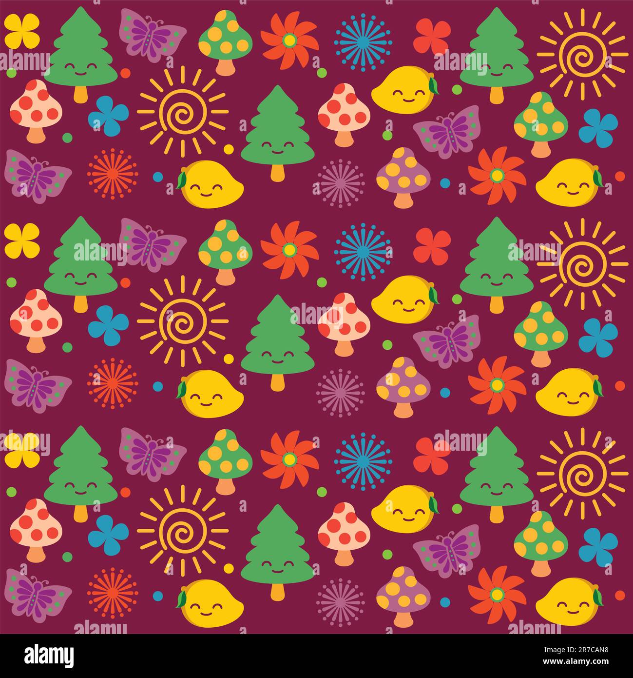 Illustration of abstract floral and tree pattern Stock Vector Image ...