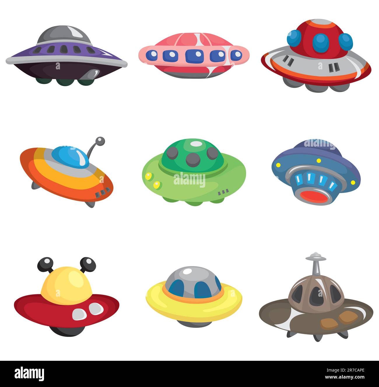 cartoon ufo spaceship icon set Stock Vector Image & Art - Alamy