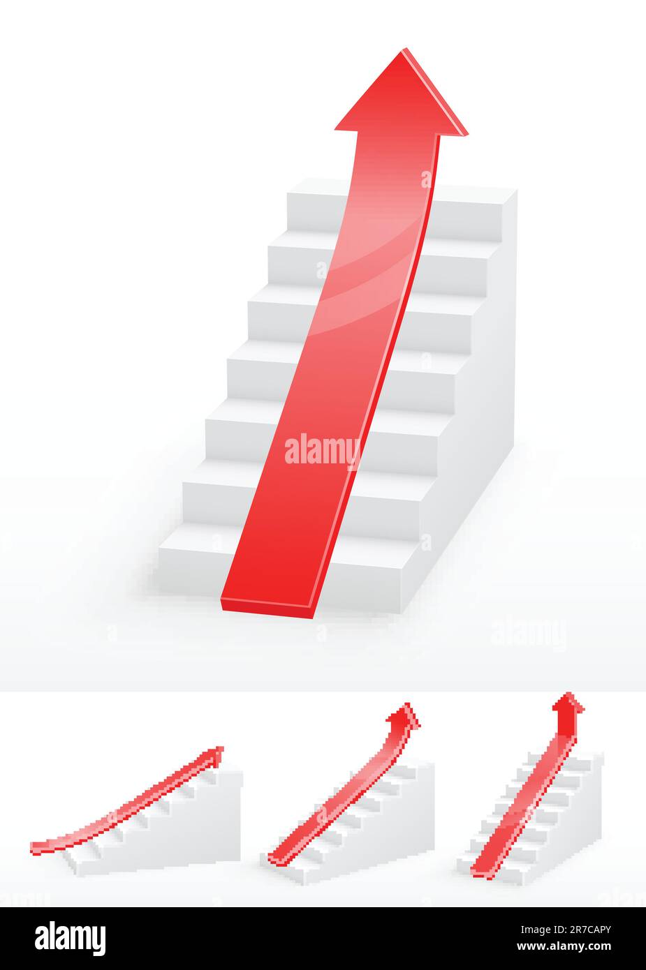 Collection of white staircases with red arrow Stock Vector Image & Art ...