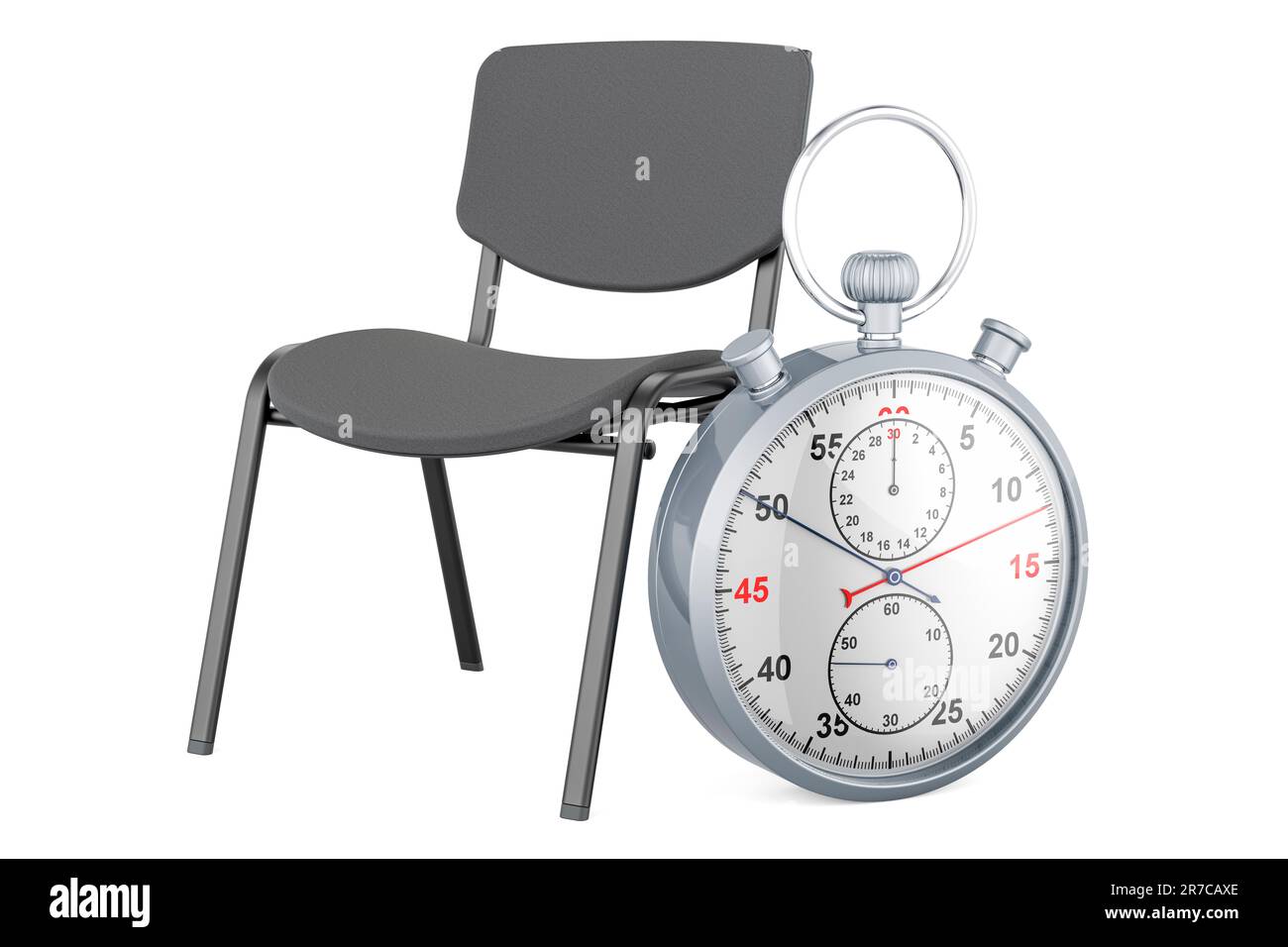 Office Chair with stopwatch, 3D rendering isolated on white background ...