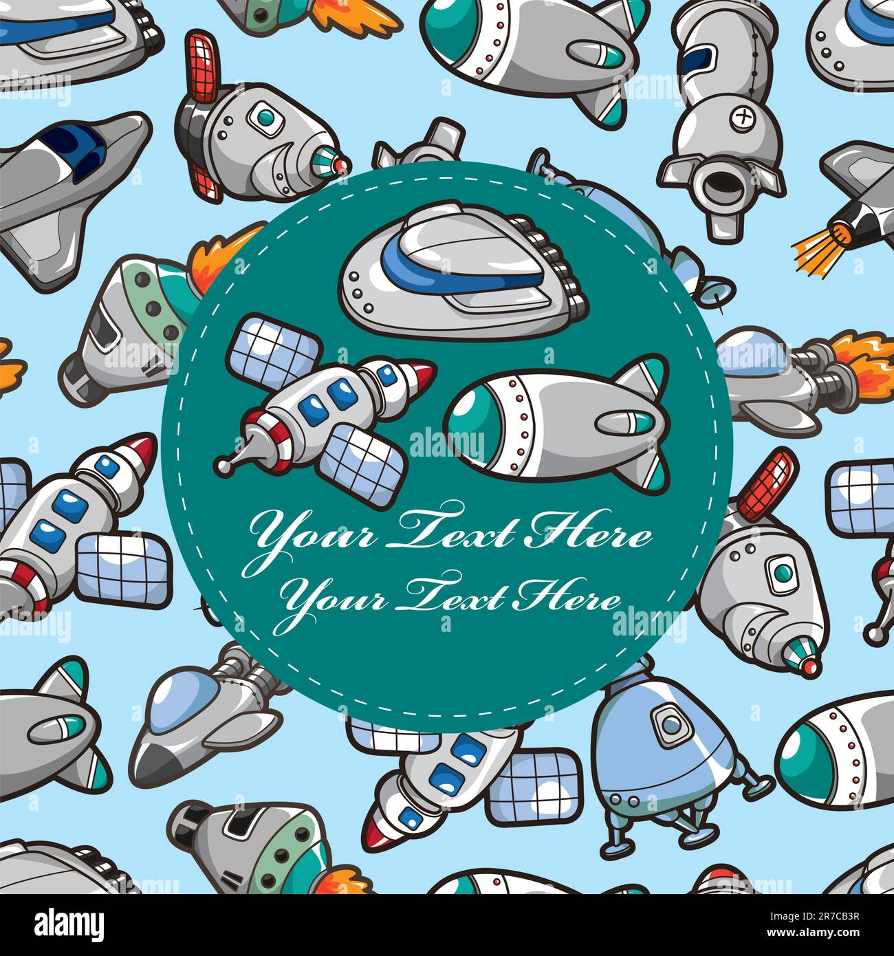 cartoon spaceship card Stock Vector Image & Art - Alamy