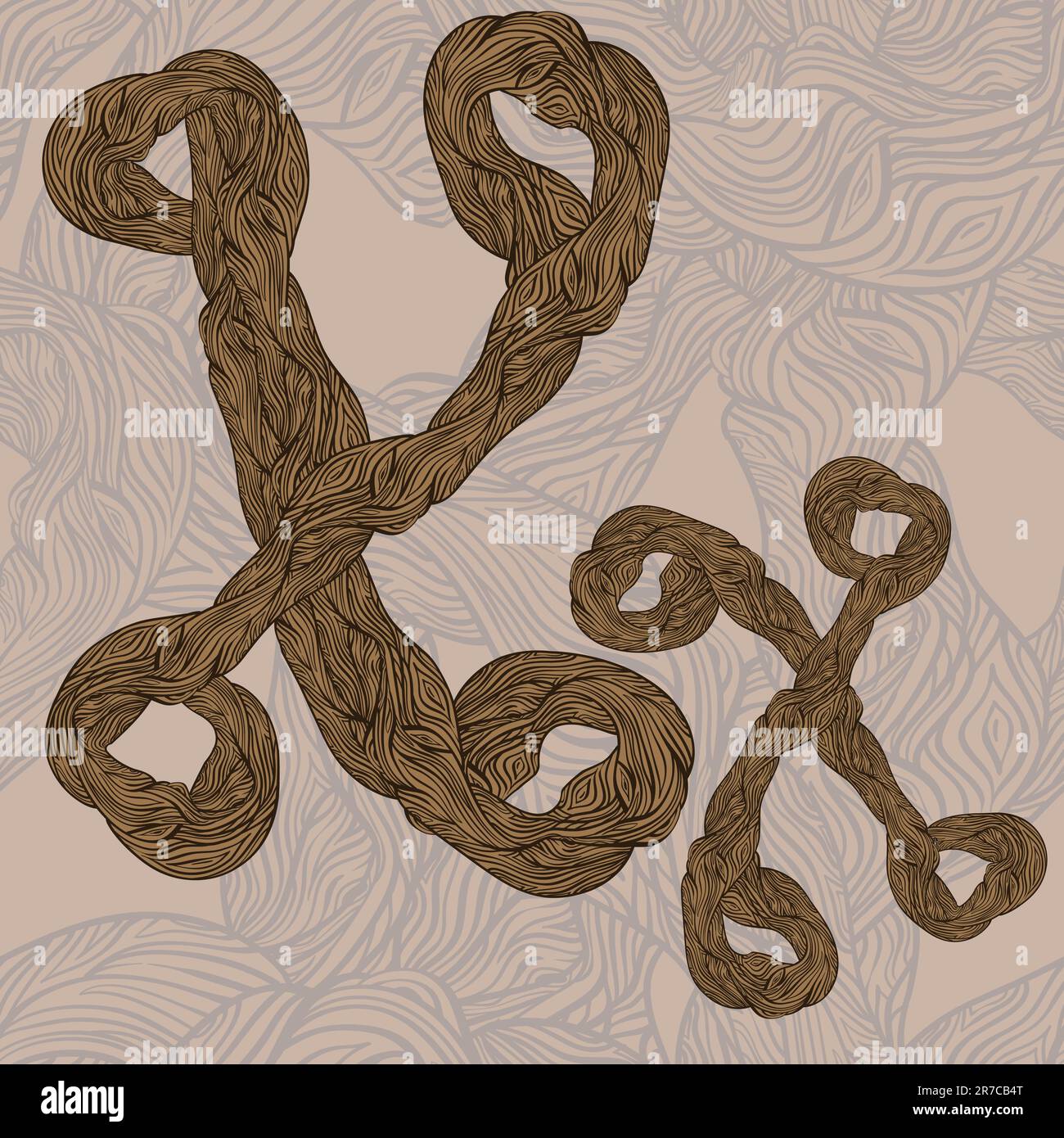 vector "x" letter of oak tree wooden texture on seamless wooden ...