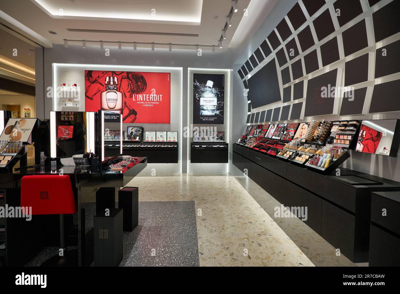 SHENZHEN, CHINA - 27 NOVEMBER, 2019: interior shot of Givenchy store at ...