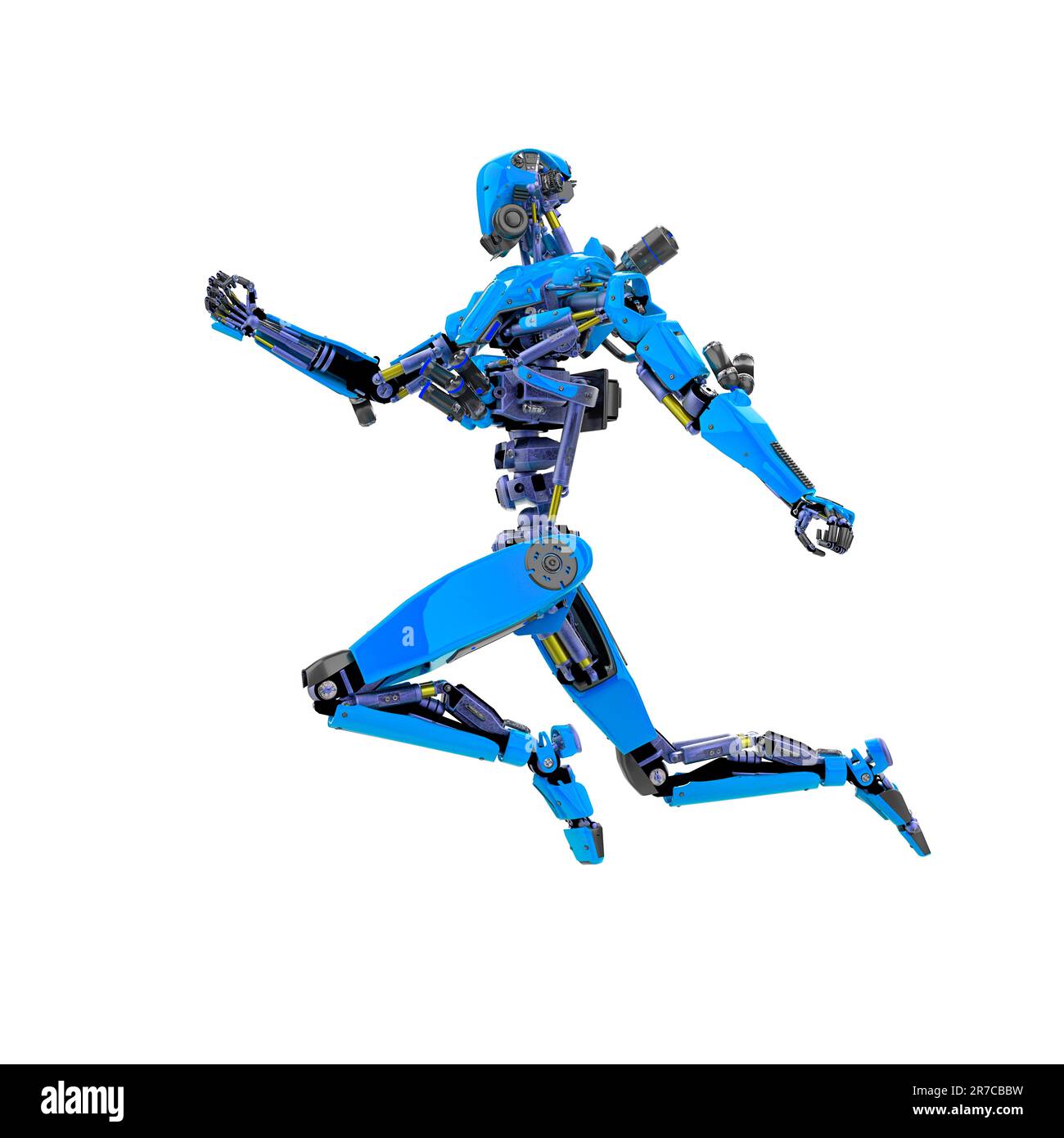 super robot is jumping, 3d illustration Stock Photo - Alamy