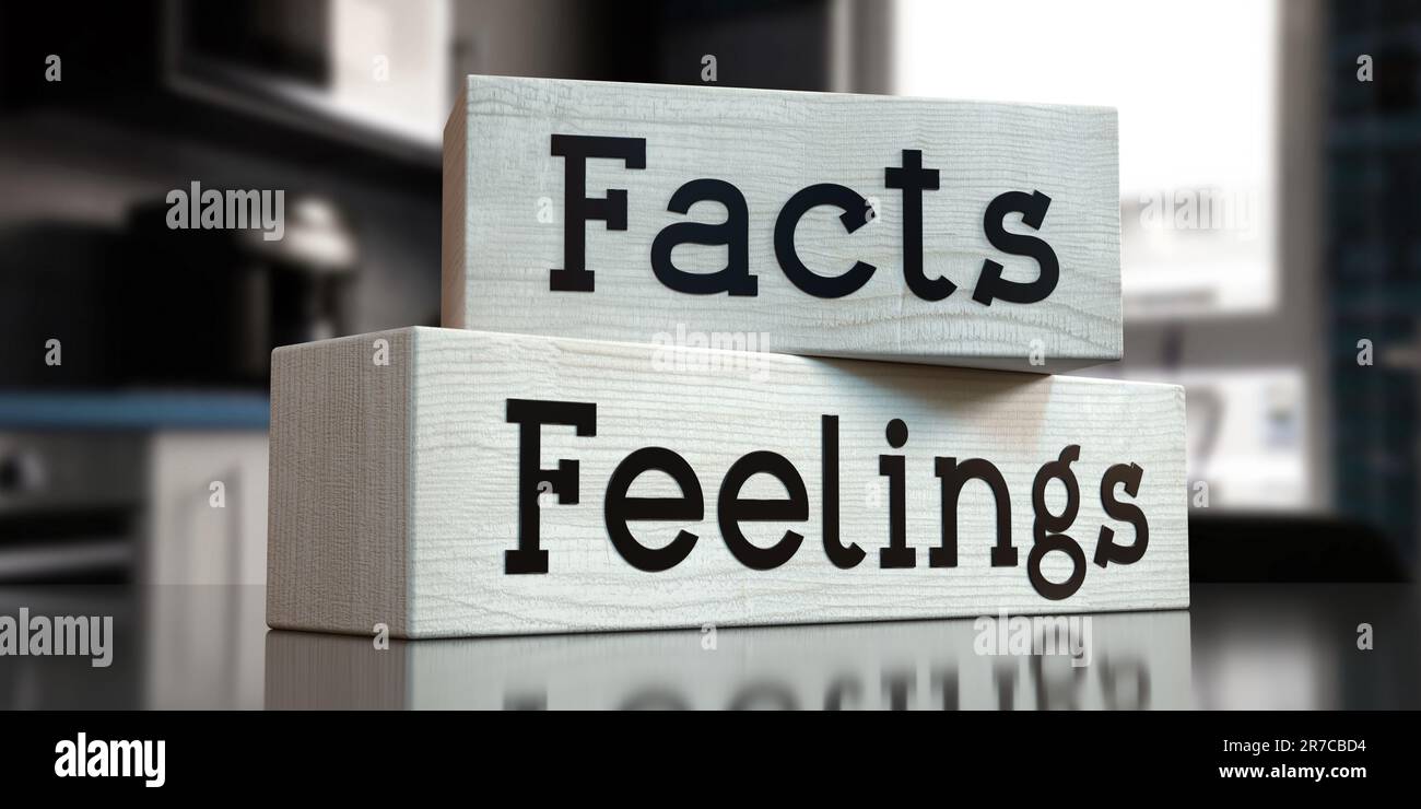 Facts, feelings - words on wooden blocks - 3D illustration Stock Photo ...