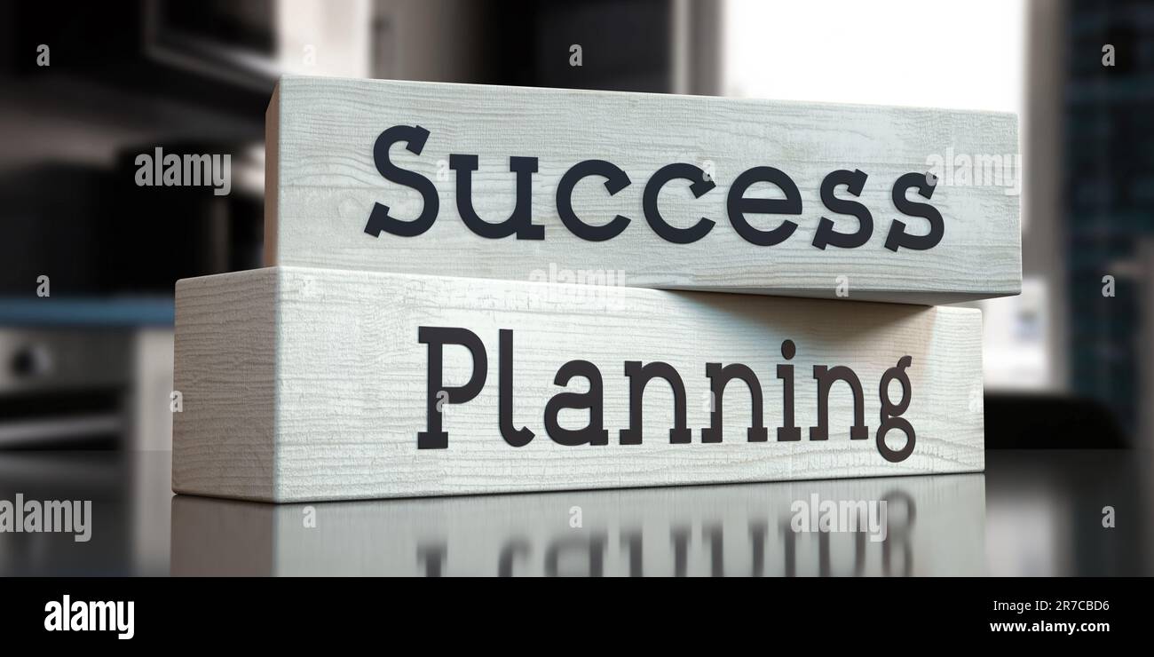 Success, planning - words on wooden blocks - 3D illustration Stock ...