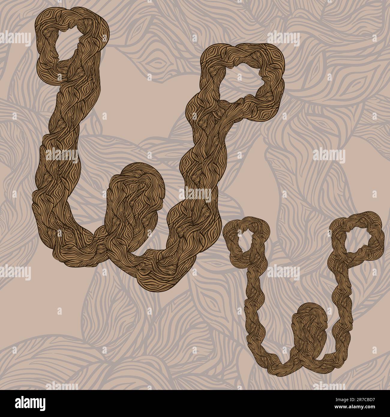 vector "w" letter of oak tree wooden texture on seamless wooden ...