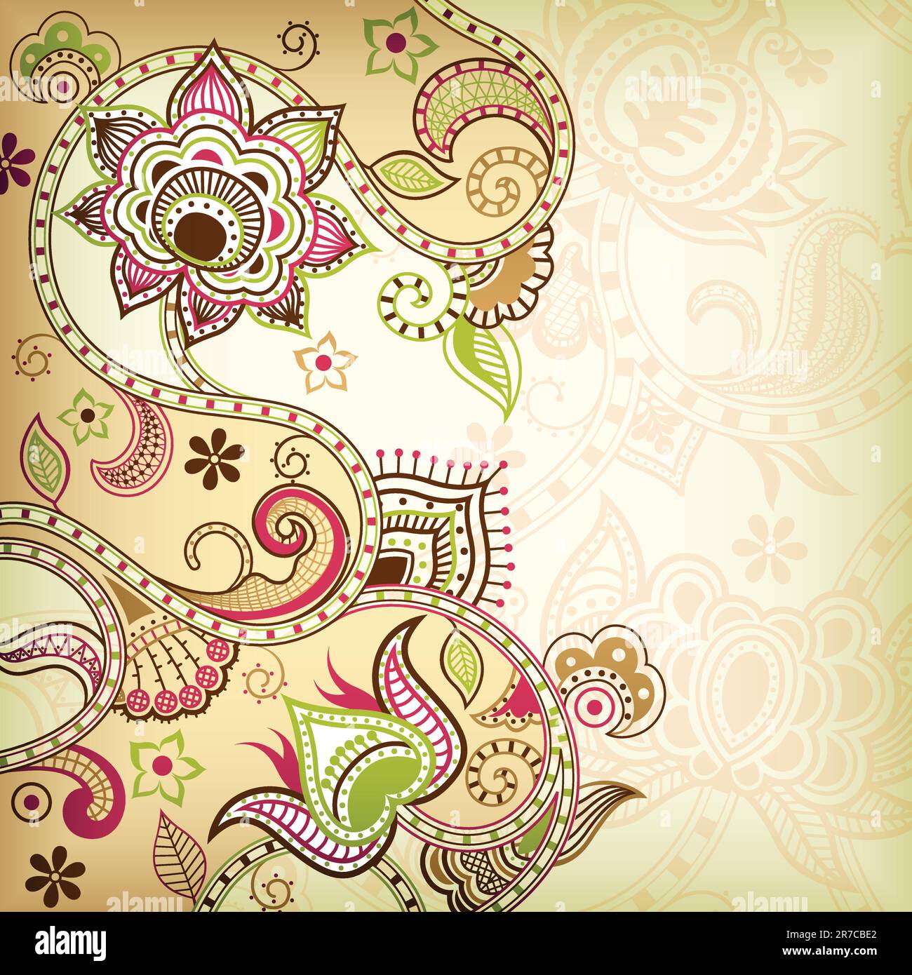 Illustration of abstract floral scrolls in asia style Stock Vector ...