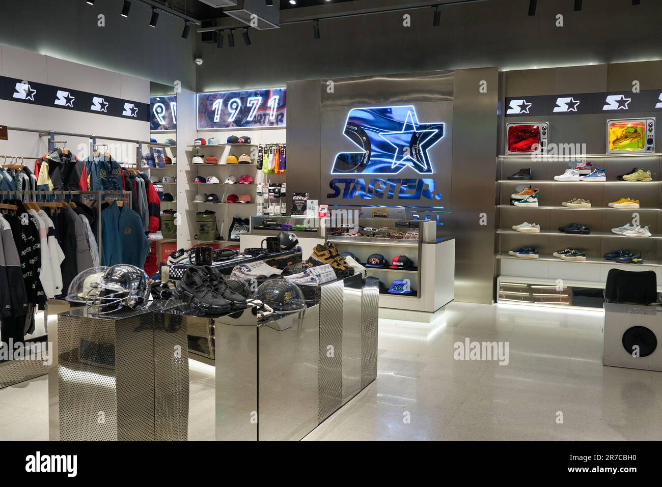 SHENZHEN, CHINA - 27 NOVEMBER, 2019: interior shot of Starter Black ...