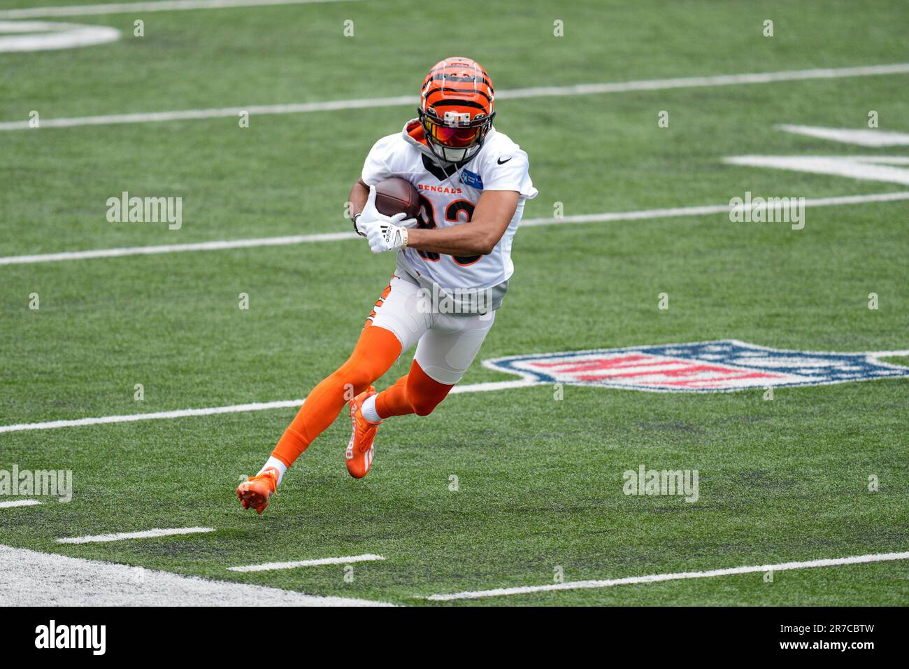 Cincinnati Bengals wide receiver Tyler Boyd (83) performs a drill ...