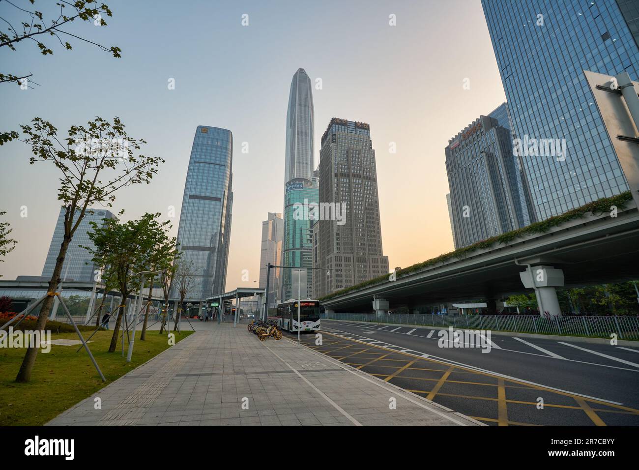 SHENZHEN, CHINA - 27 NOVEMBER, 2019: Shenzhen urban landscape during ...